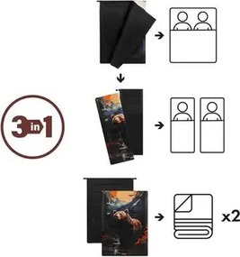 NILS Camp NC3601 Bear 3v1 / Spací pytel / 200 x 140 cm / 10 °C | 0 °C
