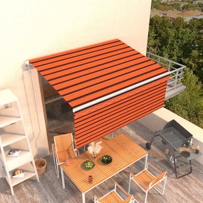 Automatická zatahovací markýza s roletou 3,5x2,5m oranžovohnědá 3069290