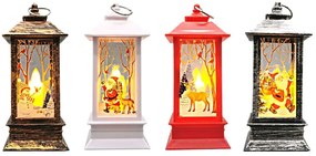 Vánoční lucernička s LED svíčkou, různé varianty, 13cm Motiv: Stříbrná, Santa Claus