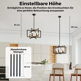 Costway 6-plamenný lustr stropní svítidlo průmyslové závěsné