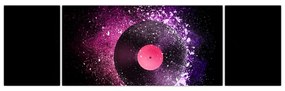 Obraz - Vinylová deska v růžovo-fialových (170x50 cm)