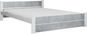 Postel IKAROS DOUBLE 140 x 200 cm, beton/bílá Matrace: Matrace Coco Maxi 20 cm, Rošt: Bez roštu