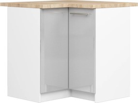 Kuchyňská skříňka Olivia S90/90 bílá/metalický lesk