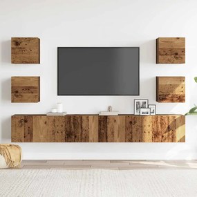 Nástěnné TV skříňky 6 ks Old Wood kompozitní 3328969