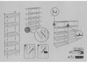 KIS-KETER Tribac 009505BK Regál Plus XL, 5 polic, šířka 90 cm