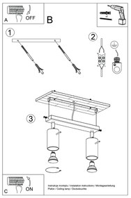 Bodové svítidlo Ring, 2x olivové kovové stínítko, (možnost polohování)