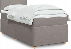 Box Spring Postel S Matrací Textil Taupe Hladký design 90 x 200 cm