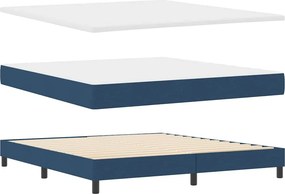 Postel s boxspringem s čelo Modrá 180 x 200 cm textil 3339981