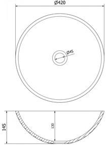 Mexen Olza, skleněné umyvadlo na desku 42 x 42 cm, čirá, 24094200