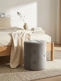 Sinsay - Čalouněný puf s ozdobnými knoflíky - šedá