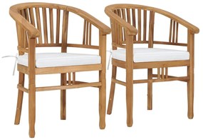 Zahradní židle s poduškami 2 ks masivní teakové dřevo,  49430