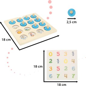 Dřevěná desková hra puzzle paměť + 4 karty