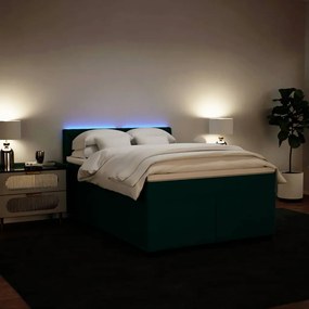 Box spring postel s matrací tmavě zelená 140x200 cm samet 3288639