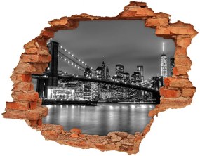 Wallmuralia Fotoobraz díra na stěnu nálepka Brooklynský most 90x70 cm