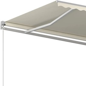 Ručně zatahovací markýza 450 x 350 cm krémová 3068997