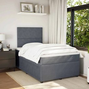Box spring postel s matrací tmavě šedý 120x190 cm samet 3294581