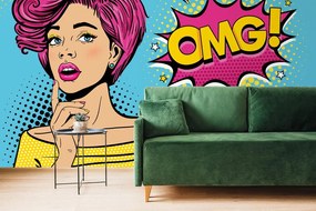 Samolepící tapeta dáma v pop art stylu - OMG!