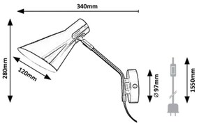 Rabalux 4504 - Nástěnná lampa ALFONS 1xE27/25W/230V