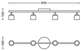 Philips 53334/17/16 - LED bodové svítidlo FREMONT 4xLED/4W/230V