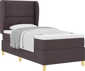 Postel s boxspringem s čelo Tmavě hnědá 200 x 100 cm textil 3340742