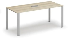 Stůl INFINITY 1800 x 900 x 750, dub přírodní + stolní zásuvka TYP IV, stříbrná
