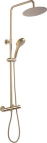 Rea Vincent, sprchový set s termostatickou baterií a dešťovou hlavicí 25cm, zlatá matná, REA-P6602
