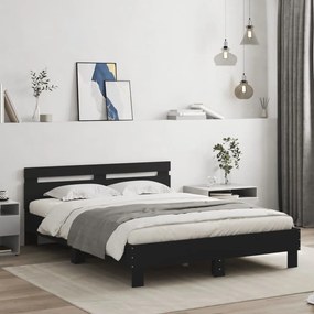 Rám postele s LED bez matrace černý 150x200 cm 3207540