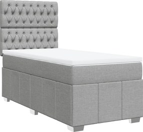 Box spring postel s matrací světle šedá 80 x 200 cm textil 3291502