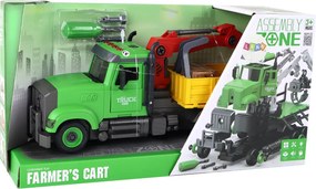 LEAN Toys Vozidlo s výklopnou korbou a jeřábem na šroubování a odšroubování – DIY