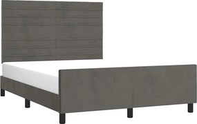 Rám postele bez matrace tmavě šedý 140 x 190 cm samet 3125813