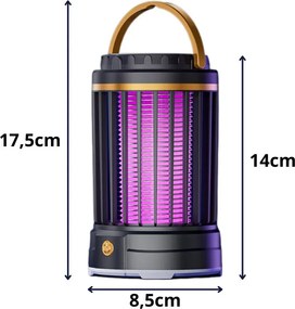 Verk Group Repelent proti komárům uv led dobíjecí závěsná lampa proti hmyzu 2 režimy se světlem