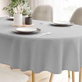 Goldea oválný ubrus 100% bavlněné plátno - šedý 140 x 280 cm