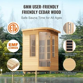 Far Infrared Wooden Sauna Room Domácí sauna Spa pro 2 osoby 1850 W