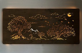 Li-Go "Čtyři duby" světelný obraz 230V 130x60 cm provedení povrchu: bříza