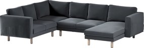 Potah na pohovku IKEA Norsborg rohová, 5-místná se šezlongem barva šedá látka sametová