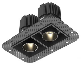 Bezrámečkové vestavné dvojité svítidlo Club KSA3D-EI Barva vnější / barva vnitřní: Černá / Černá, Teplota chromatičnosti / Stmívání: 4000 Kelvinů /…