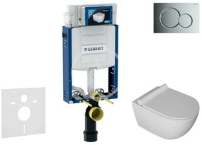 Geberit - Set předstěnové instalace, klozetu Gaia a sedátka softclose, tlačítko Sigma01, lesklý chrom