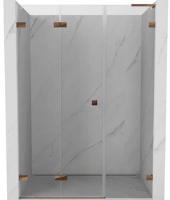 Mexen Lunar-F L sprchové dveře skládací levé 110 cm, transparentní, růžové zlato - 836SL-110-050-60-00-L