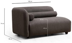 Designová 3-místná sedačka Zahira 228 cm tmavě šedá