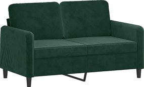 2místná pohovka s polštáři tmavě zelená 120 cm samet 3200873