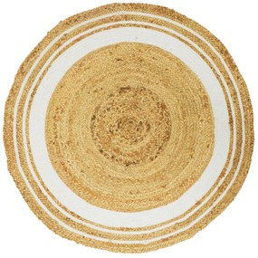 Koberec Boho Ring, (fi) 90 cm, béžová/bílá