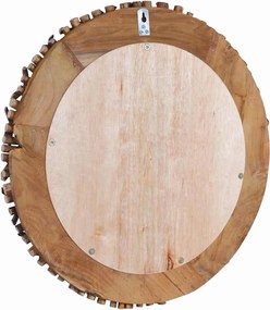 Nástěnné zrcadlo 60 cm teak kulaté 288802