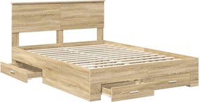 Rám postele s čelo Sonoma dub 140 x 190 cm Kompozitní dřevo 3408256