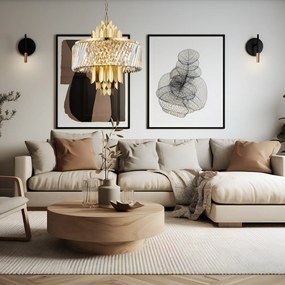 Lustr Margot, 1x křišťálové/zlaté kovové stínítko, (fi 55cm), g