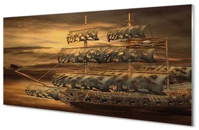 akrylový obraz mořská loď mraky 100x50 cm