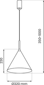 Závěsné svítidlo Capital, 1x tmavě obéžové kovové stínítko, (fi 32cm), be
