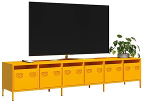 TV skříňka žlutá 202 x 39 x 43,5 cm ocel válcovaná za studena