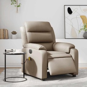 Elektrické masážní polohovací křeslo cappuccino umělá kůže 3205041