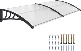 Stříška Outsunny na vchodové dveře 75x195x23 cm stříška z 5mm polykarbonátu, ochrana proti slunci a dešti pro venkovní použití, hliníková průhledná |…