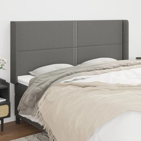 Čelo postele typu ušák tmavě šedé 183x16x118/128 cm textil 3119455